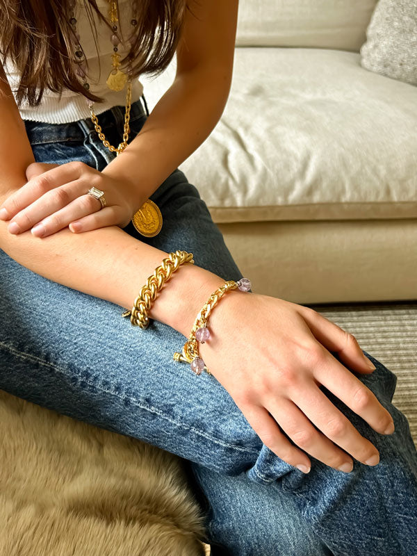 Matte Gold Curb Chain Bracelet – Robin Steele, Inc.